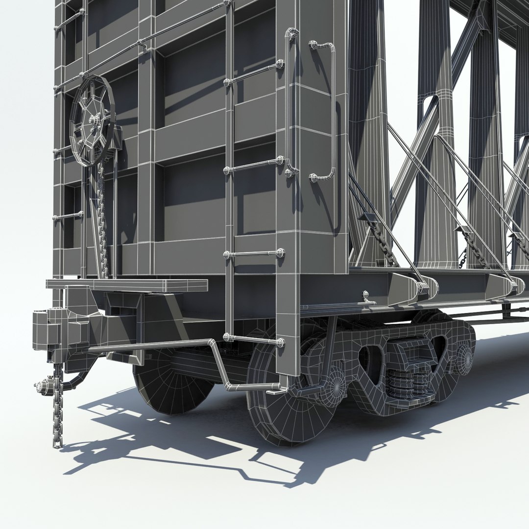 3ds Max Railway Centerbeam Flat Car