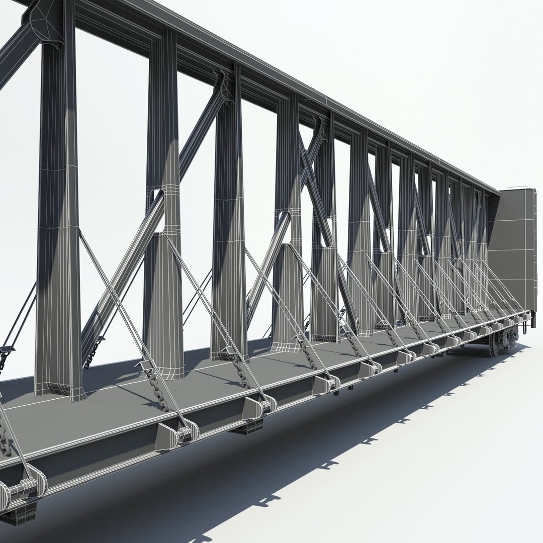 3ds Max Railway Centerbeam Flat Car