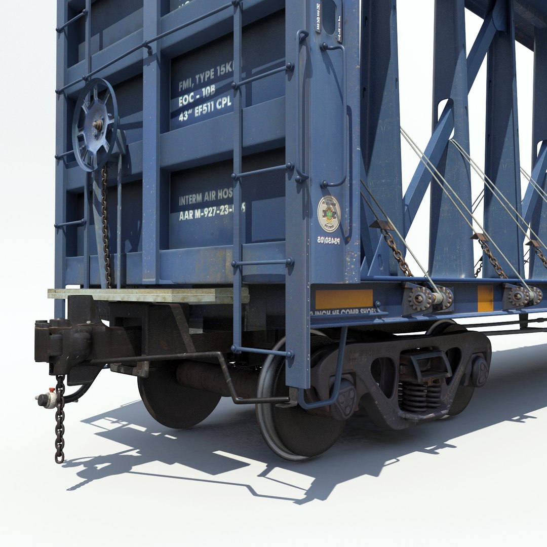 3ds Max Railway Centerbeam Flat Car