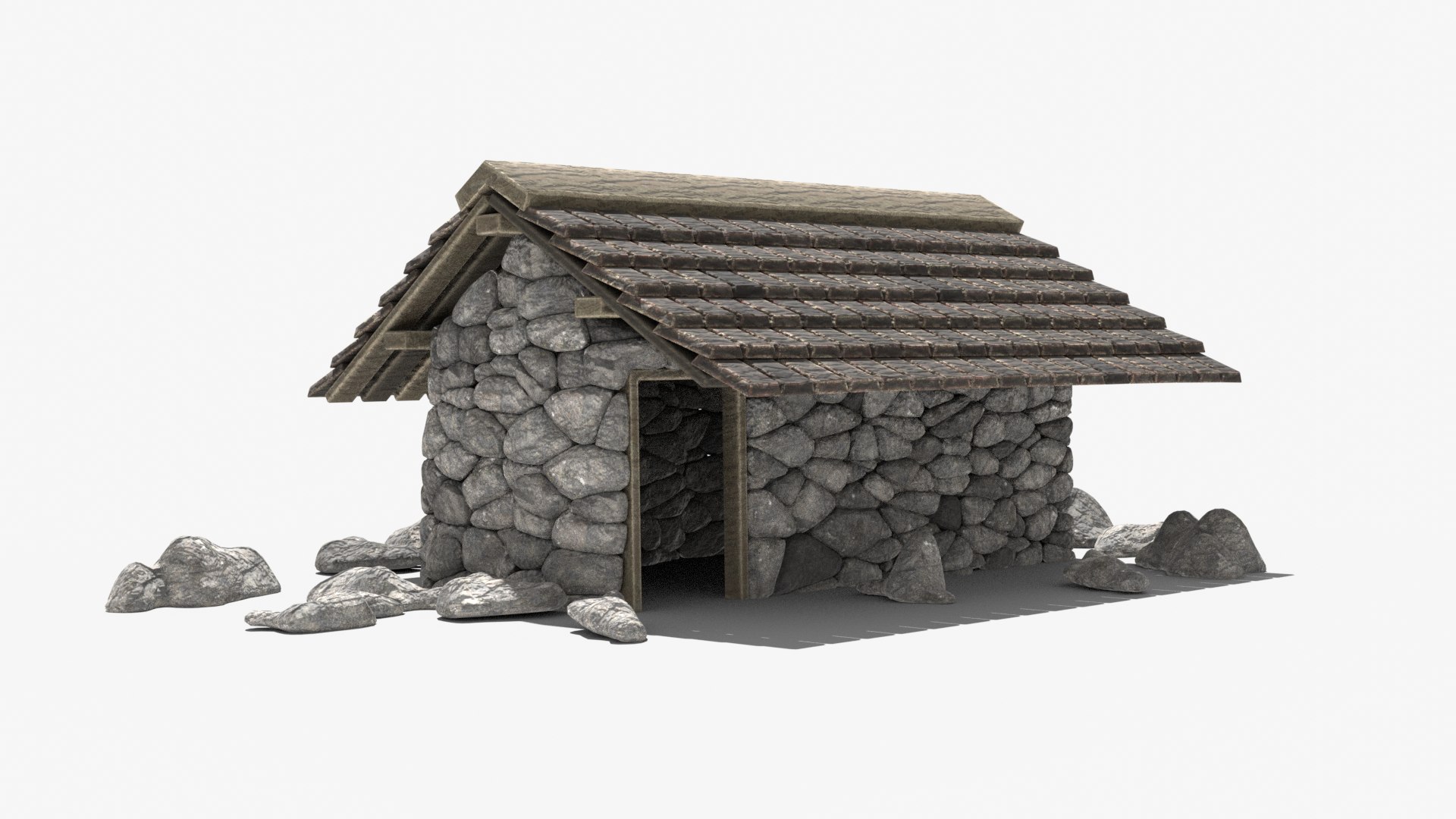 House Primitive Stone 3D Model - TurboSquid 1374190