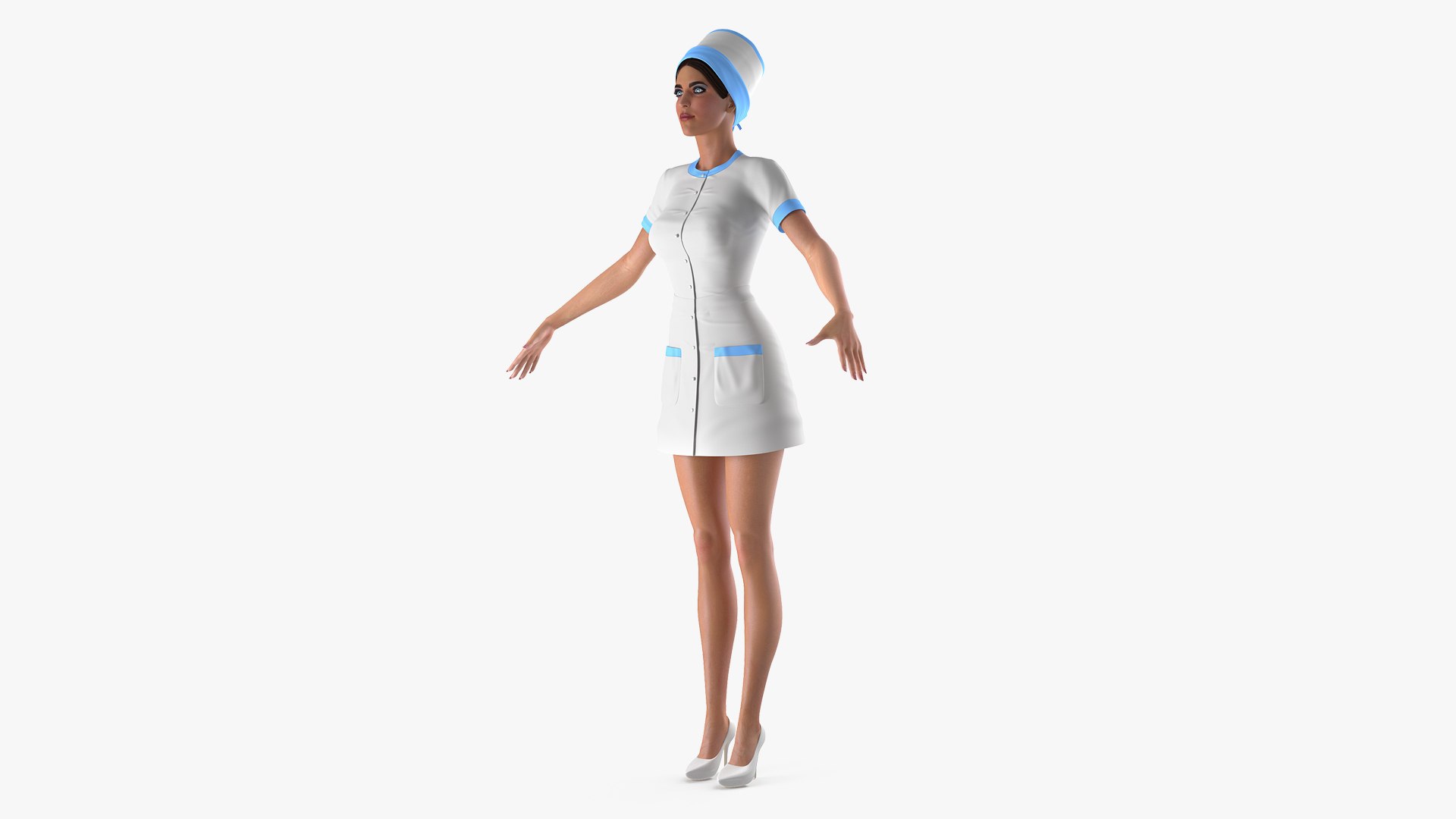 3D Nurse T-pose Model - TurboSquid 1503704