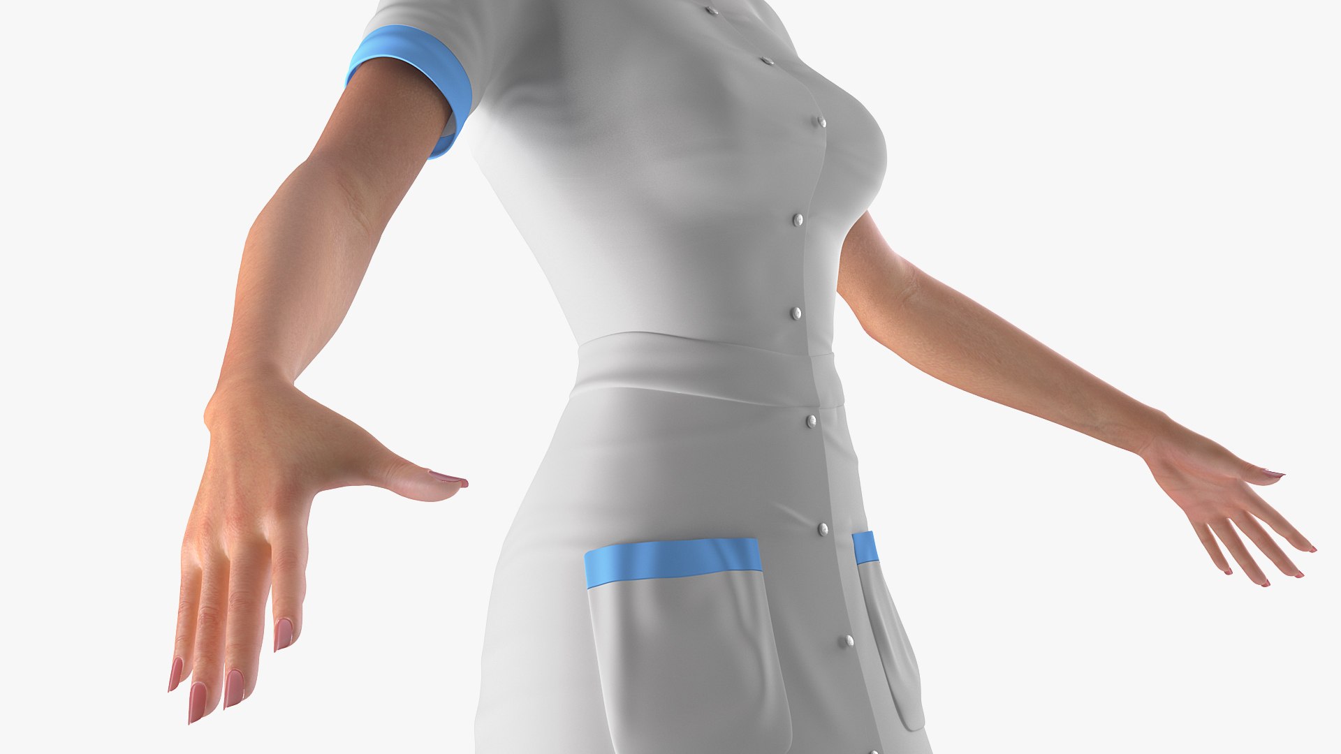 3D Nurse T-pose Model - TurboSquid 1503704