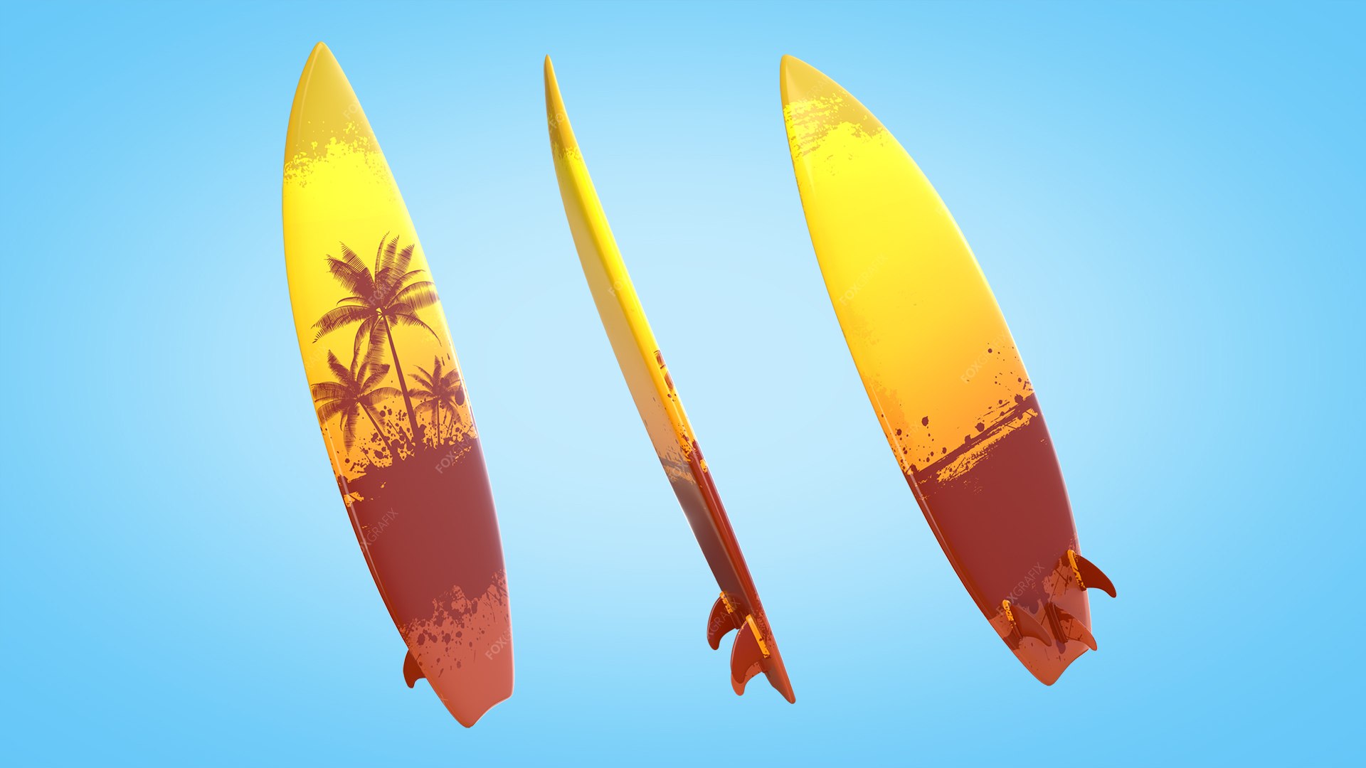 Surfboards Low-poly Model - TurboSquid 2105377