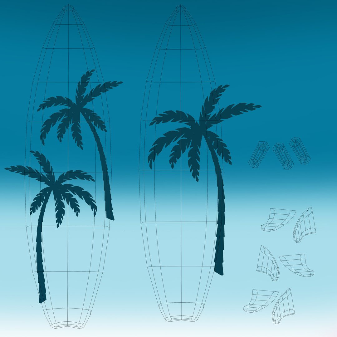 Surfboards Low-poly model - TurboSquid 2105377