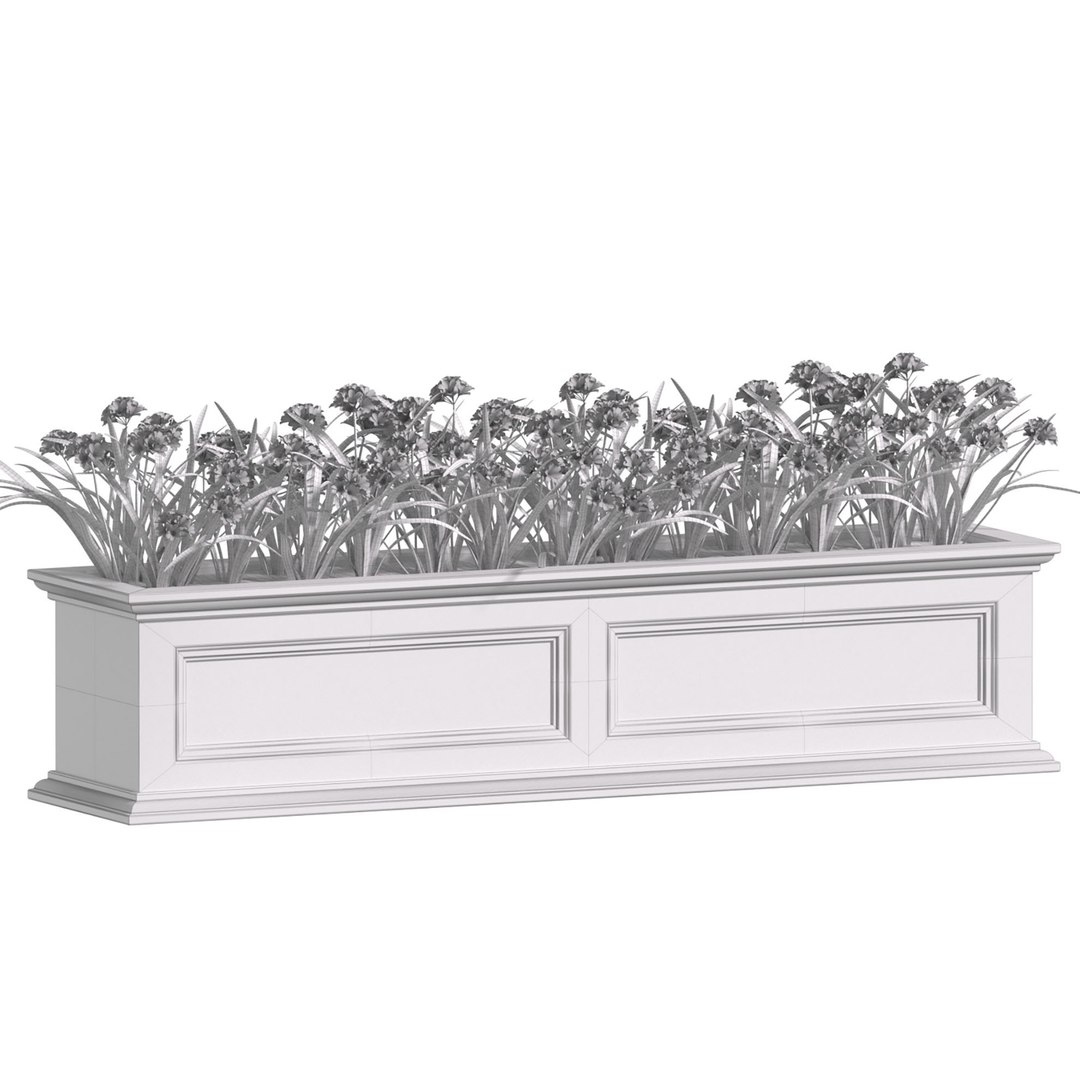 3D model Window box flower pot Balcony container garden - TurboSquid ...
