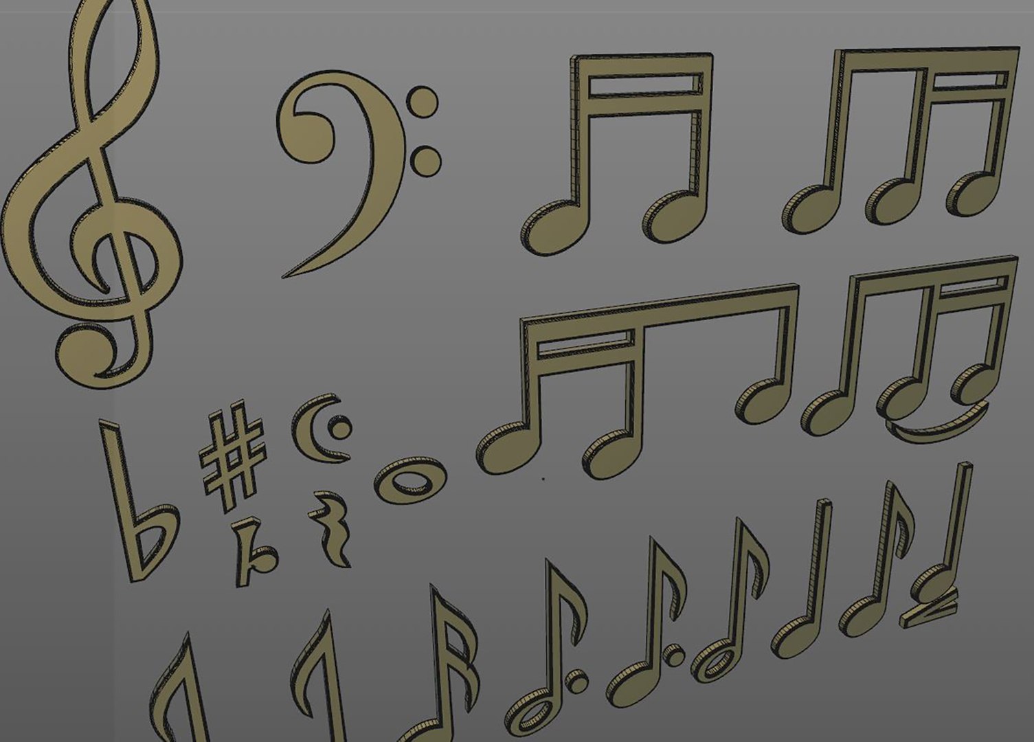 3D Musical Notes(1) - TurboSquid 1898027
