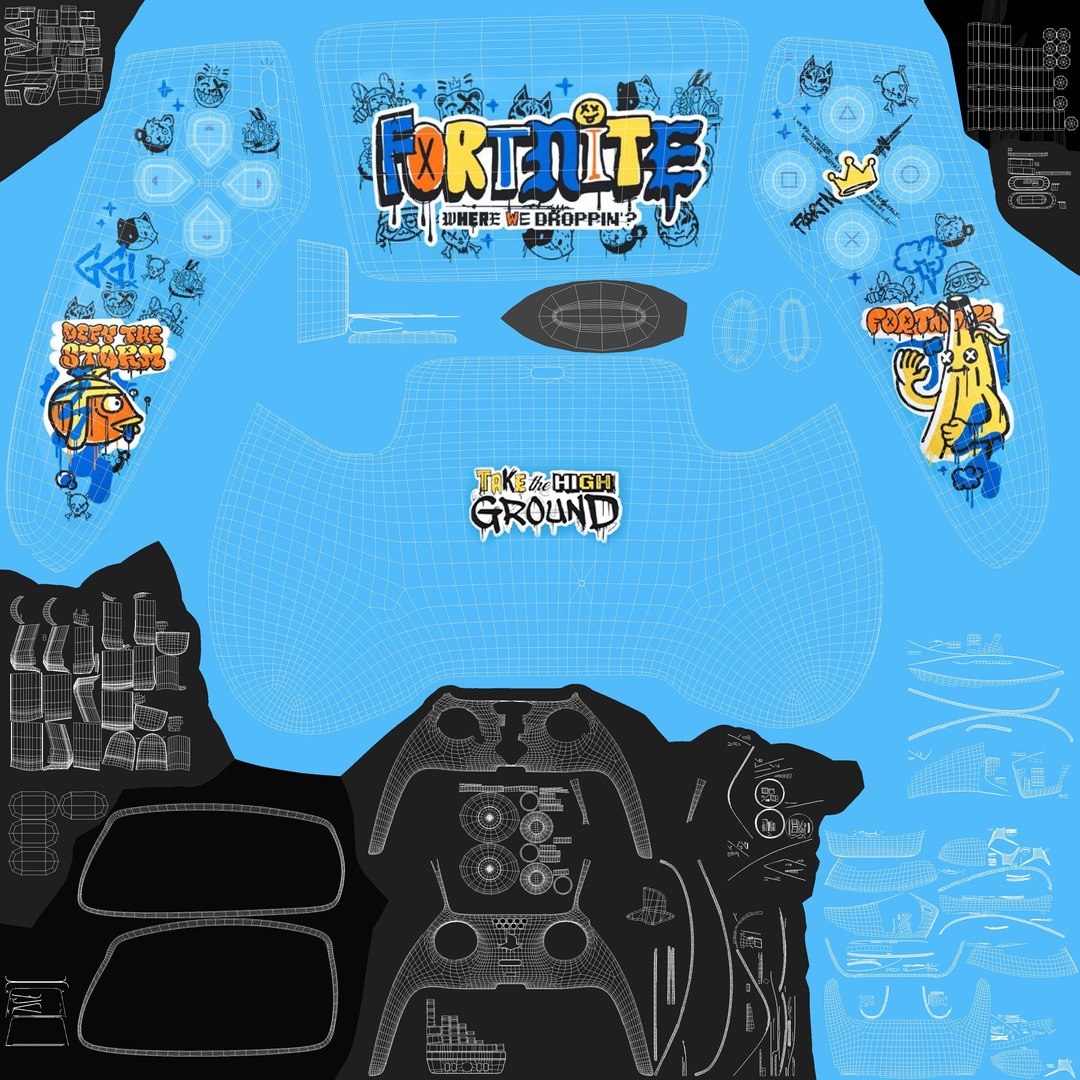 Detailed Fortnite Dualsense Controller 3D Model - TurboSquid 2325575