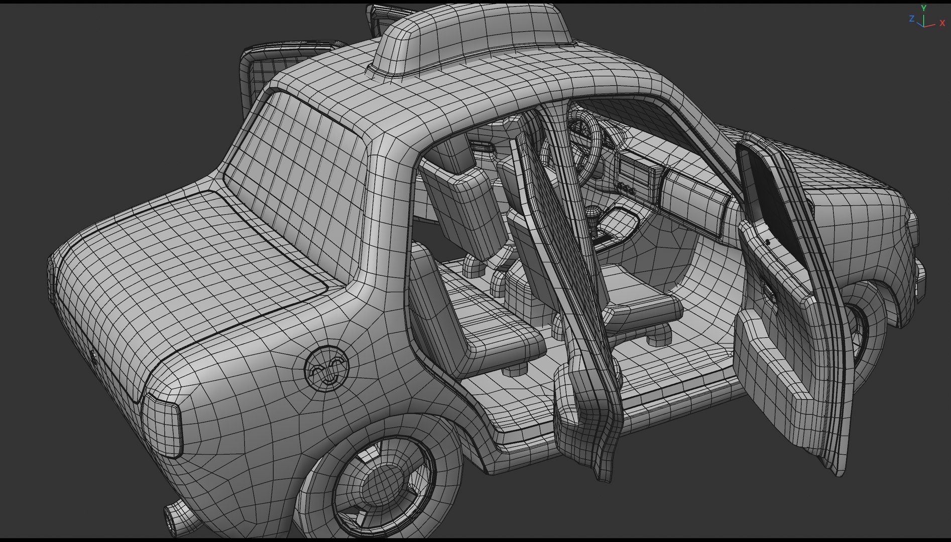 3D model Carton Taxi car - TurboSquid 2180568