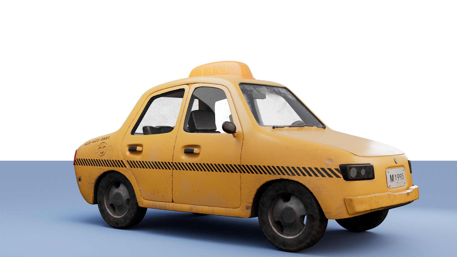 3D model Carton Taxi car - TurboSquid 2180568