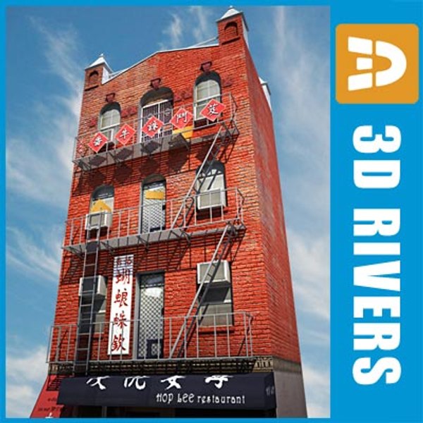 3ds max low-poly town building china