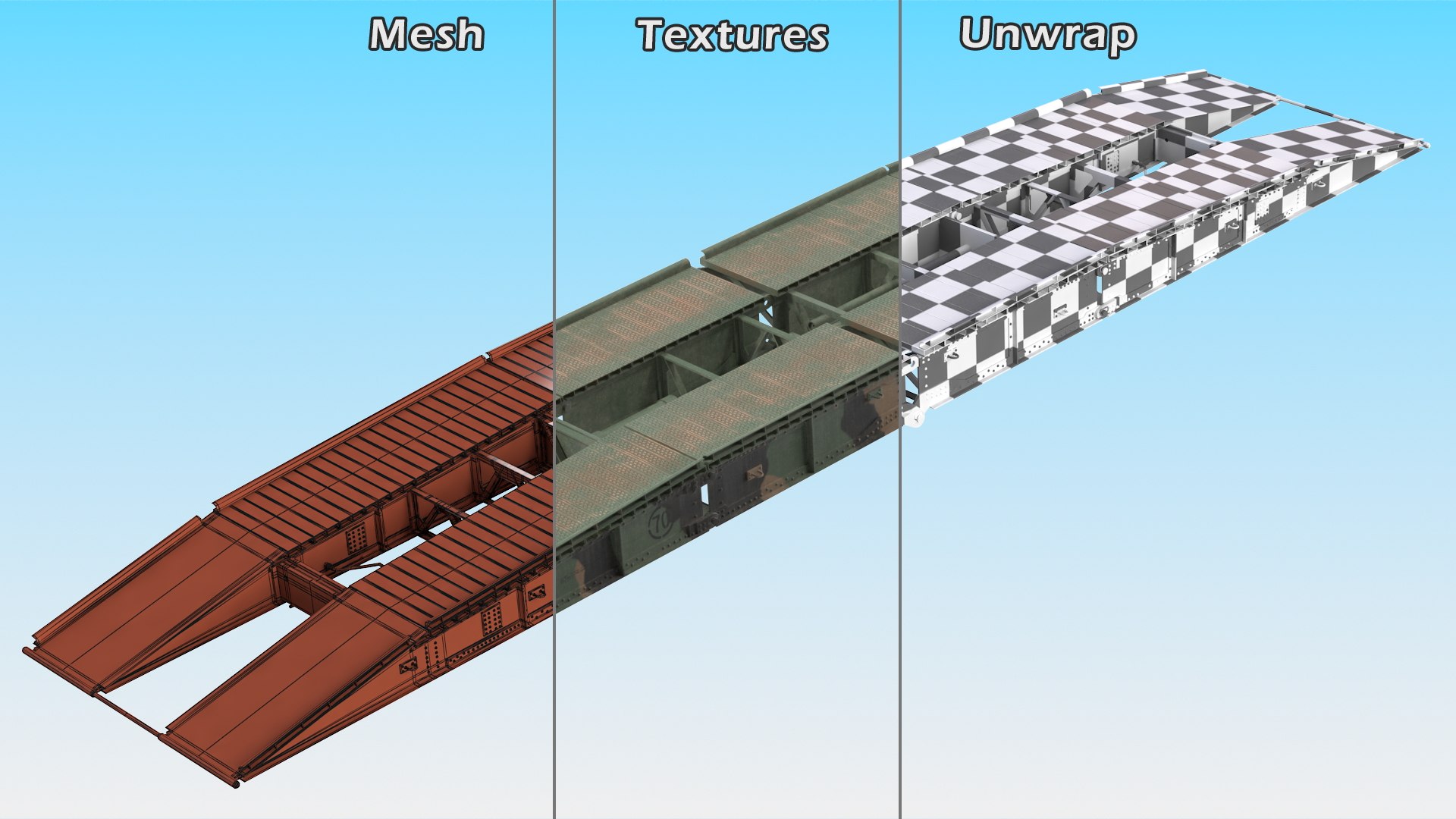 Pontoon Bridge M60A1 AVLB Deployed 3D - TurboSquid 2025418