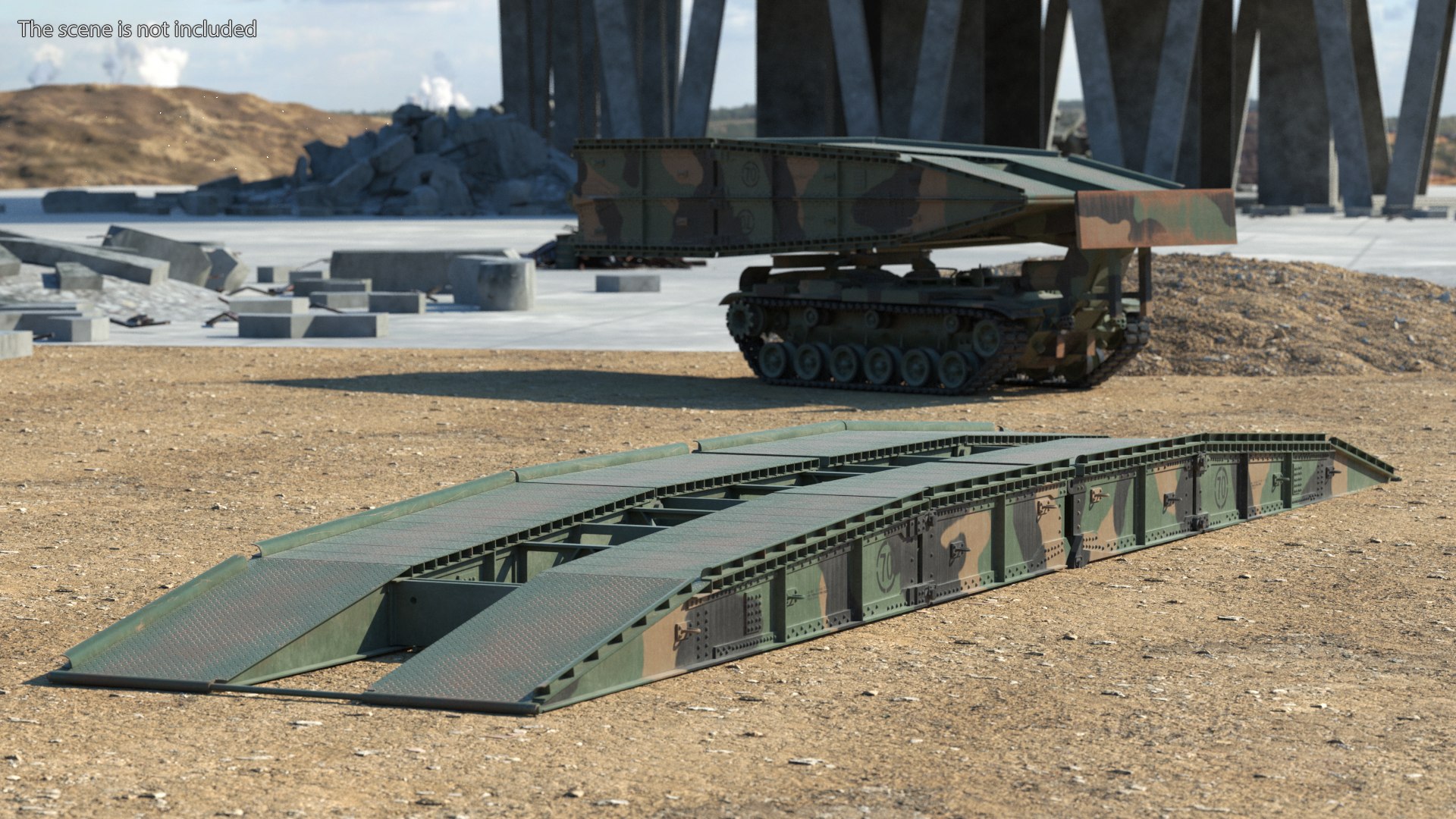 Pontoon Bridge M60A1 AVLB Deployed 3D - TurboSquid 2025418