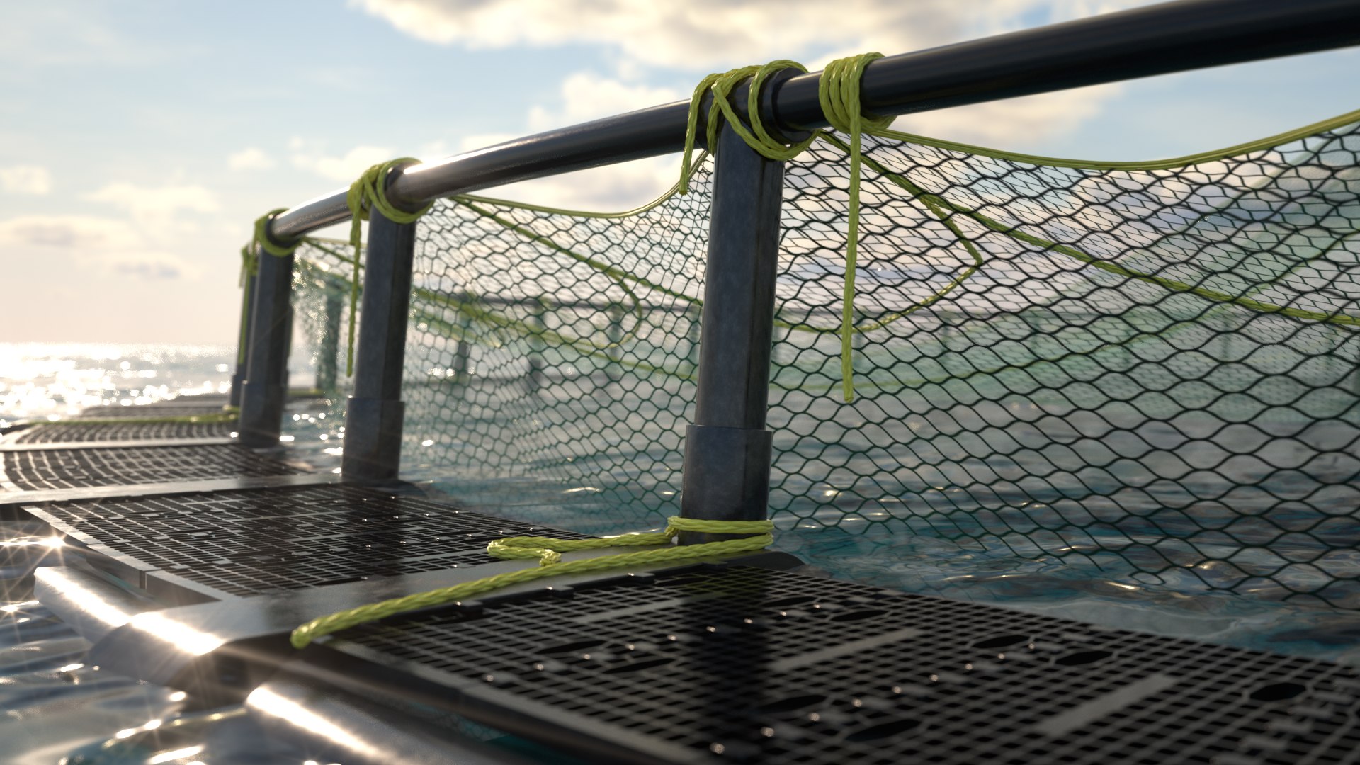 3D Fish Farm In Ocean Sustainable Octane Model - TurboSquid 2153155