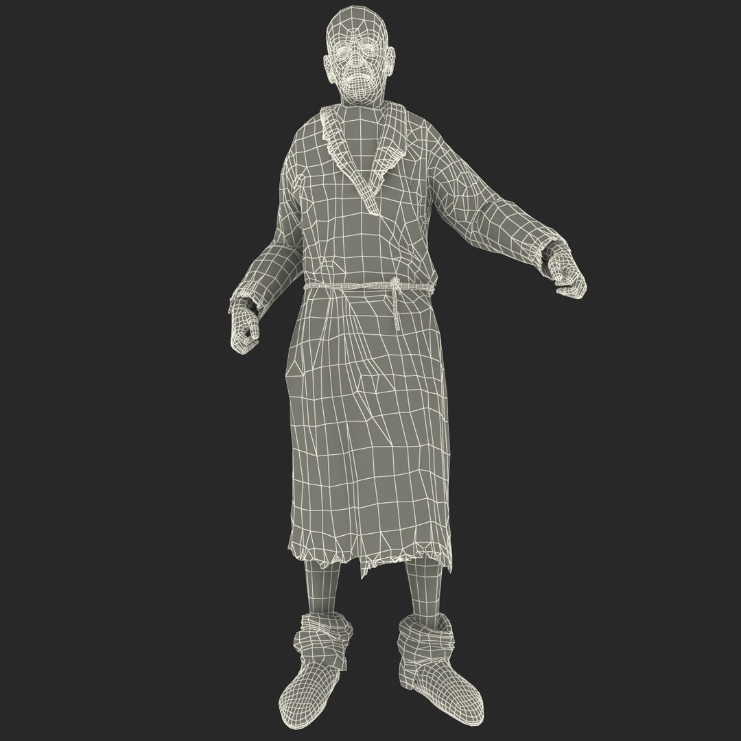 3d peasant rigged model