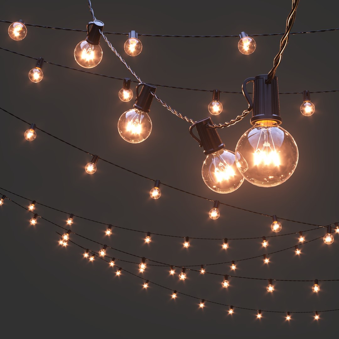 Editable Garland Galaxy Bulb String 3D Model - TurboSquid 1883226