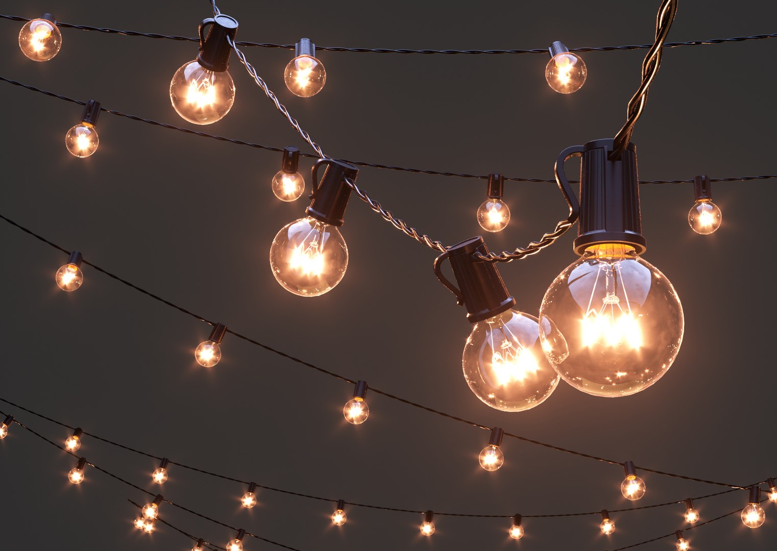 Editable Garland Galaxy Bulb String 3D Model - TurboSquid 1883226