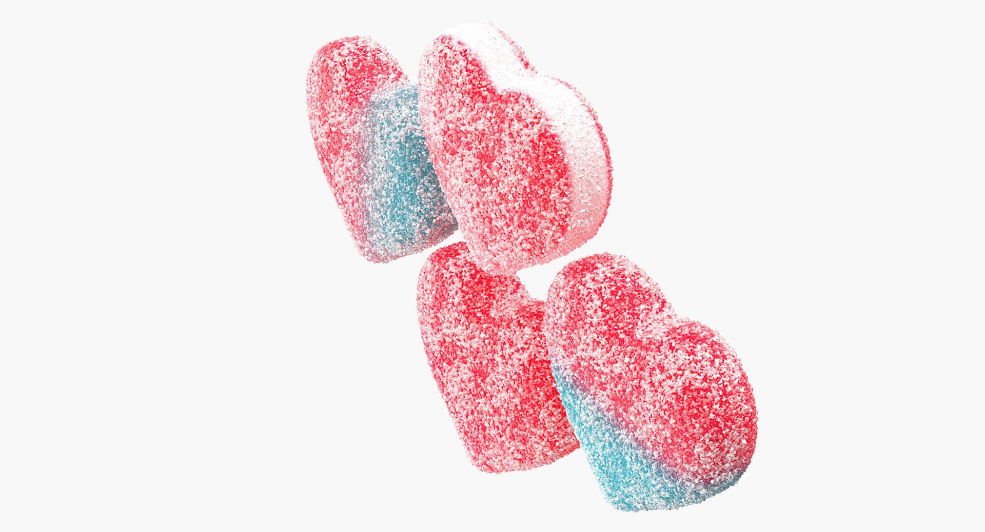 3d Model Of Sugar Gummy Hearts