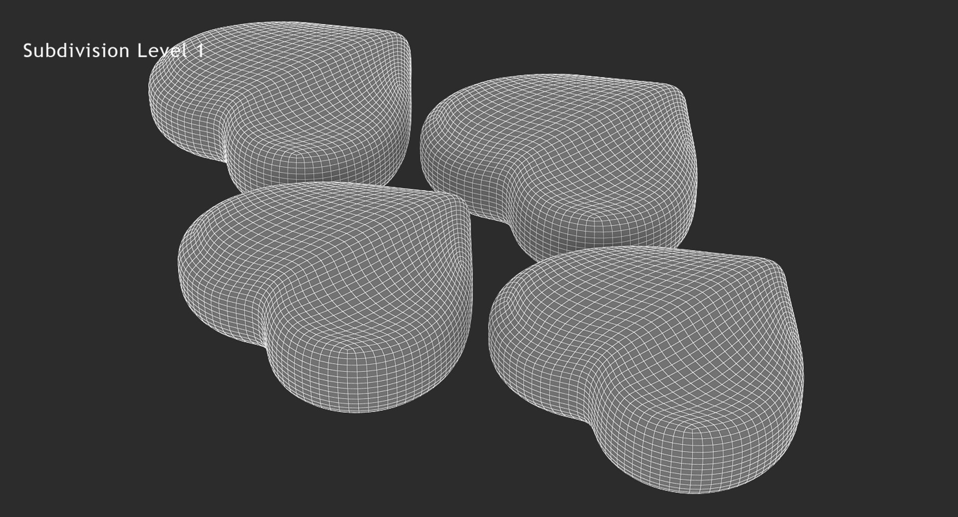 3d Model Of Sugar Gummy Hearts