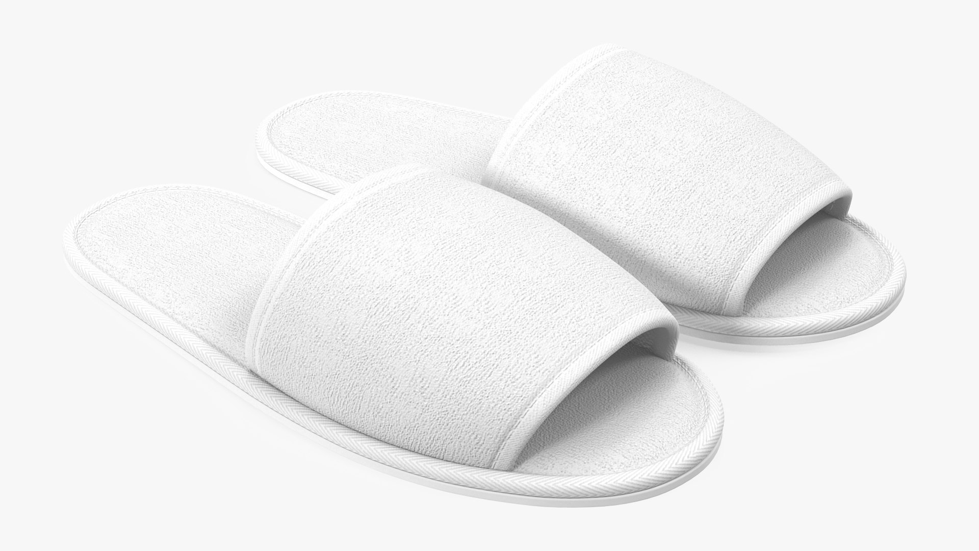 White Slippers 3D model - TurboSquid 1838732