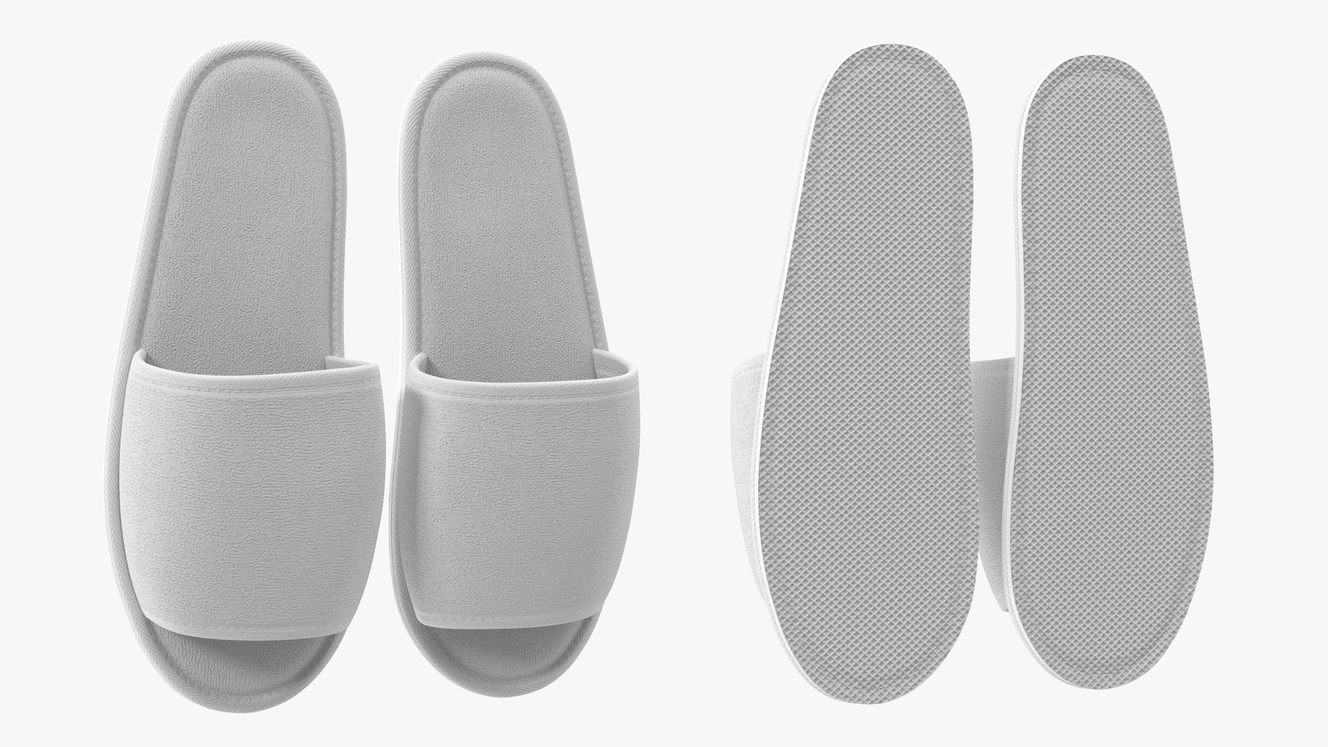White Slippers 3D model - TurboSquid 1838732