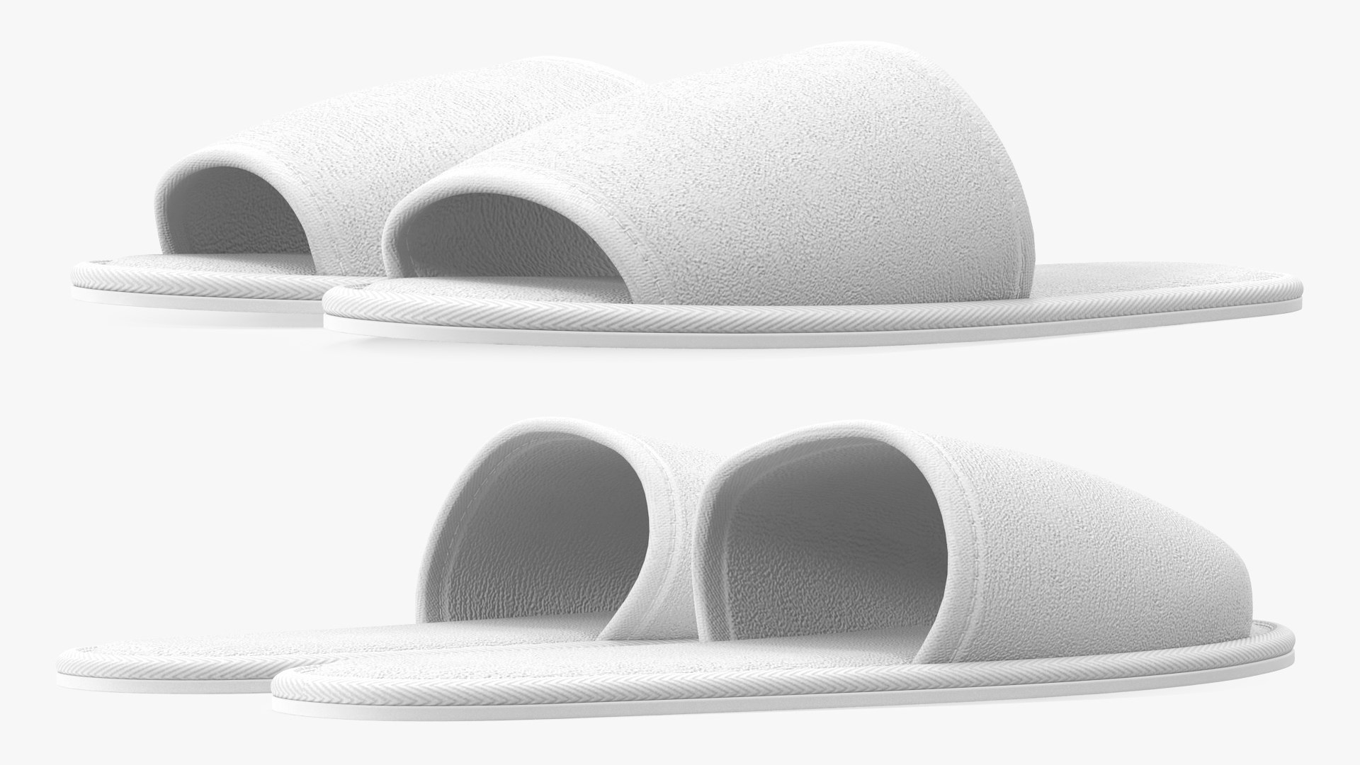 White Slippers 3D model - TurboSquid 1838732