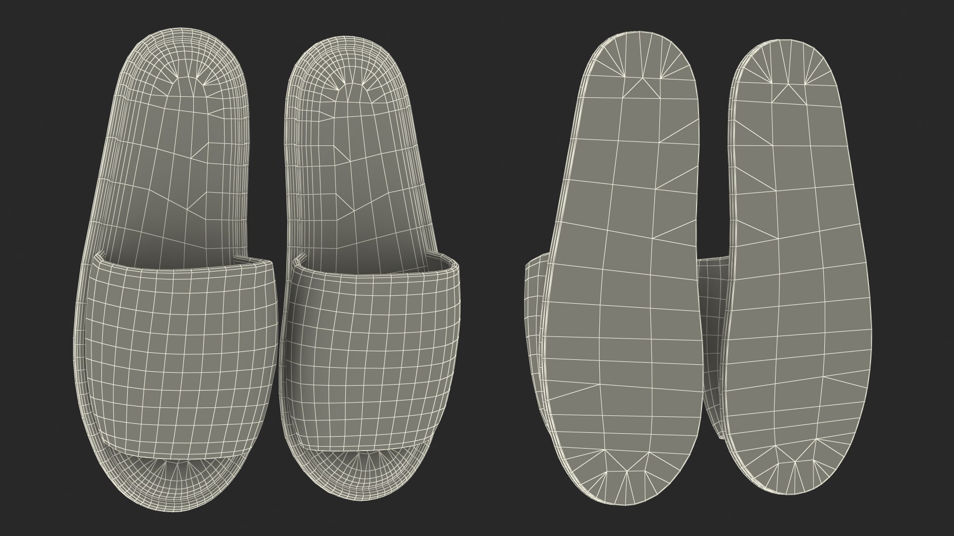 White Slippers 3D model - TurboSquid 1838732