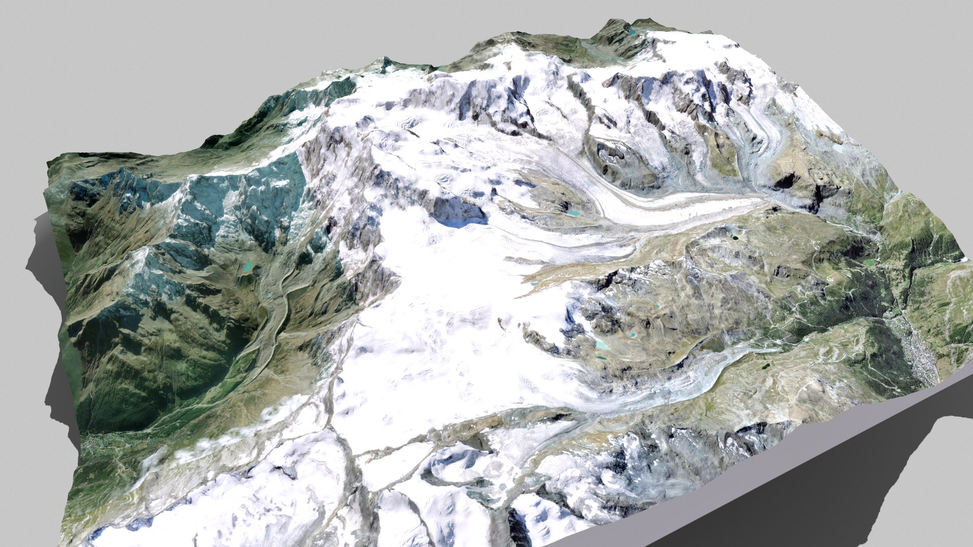 3D Model Mountain Landscape Monte Rosa Gletscher Zermatt Switzerland ...