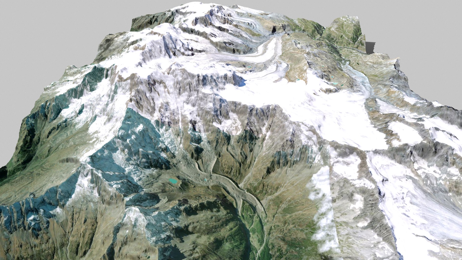 3D Model Mountain Landscape Monte Rosa Gletscher Zermatt Switzerland ...