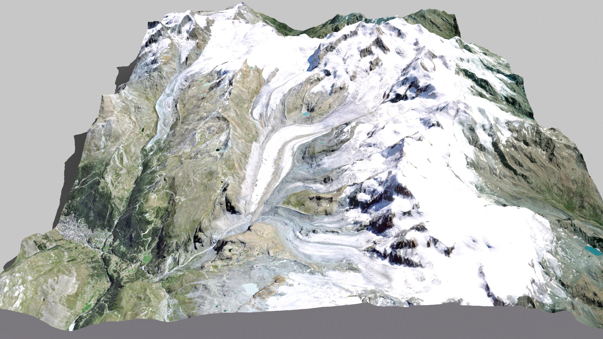 3D Model Mountain Landscape Monte Rosa Gletscher Zermatt Switzerland ...