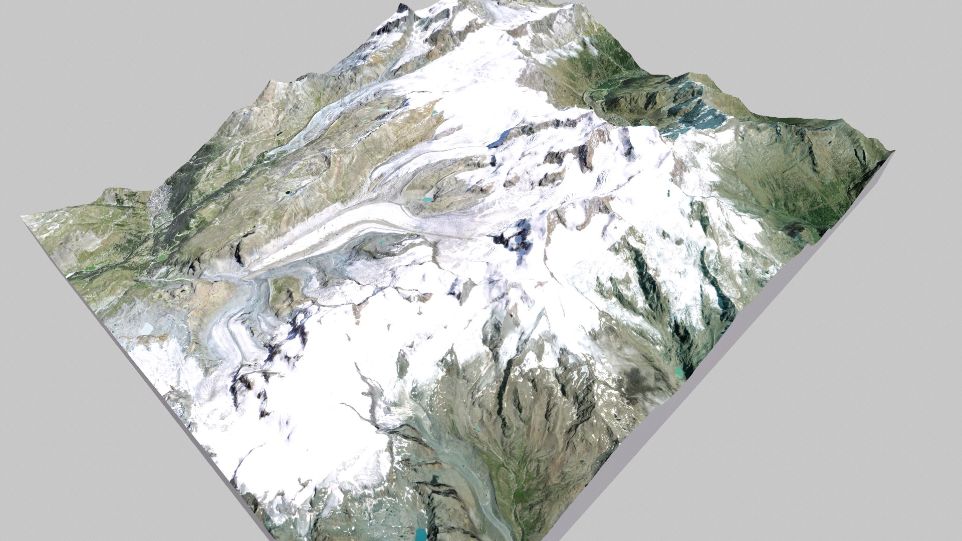 3D Model Mountain Landscape Monte Rosa Gletscher Zermatt Switzerland ...