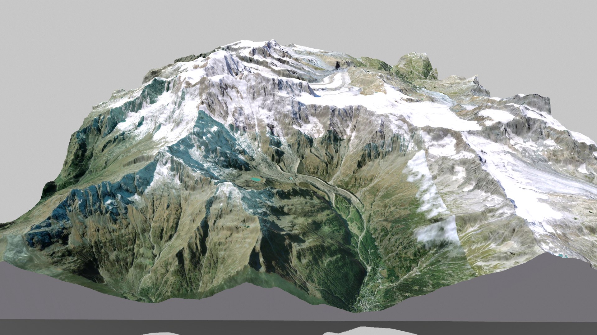 3D Model Mountain Landscape Monte Rosa Gletscher Zermatt Switzerland ...