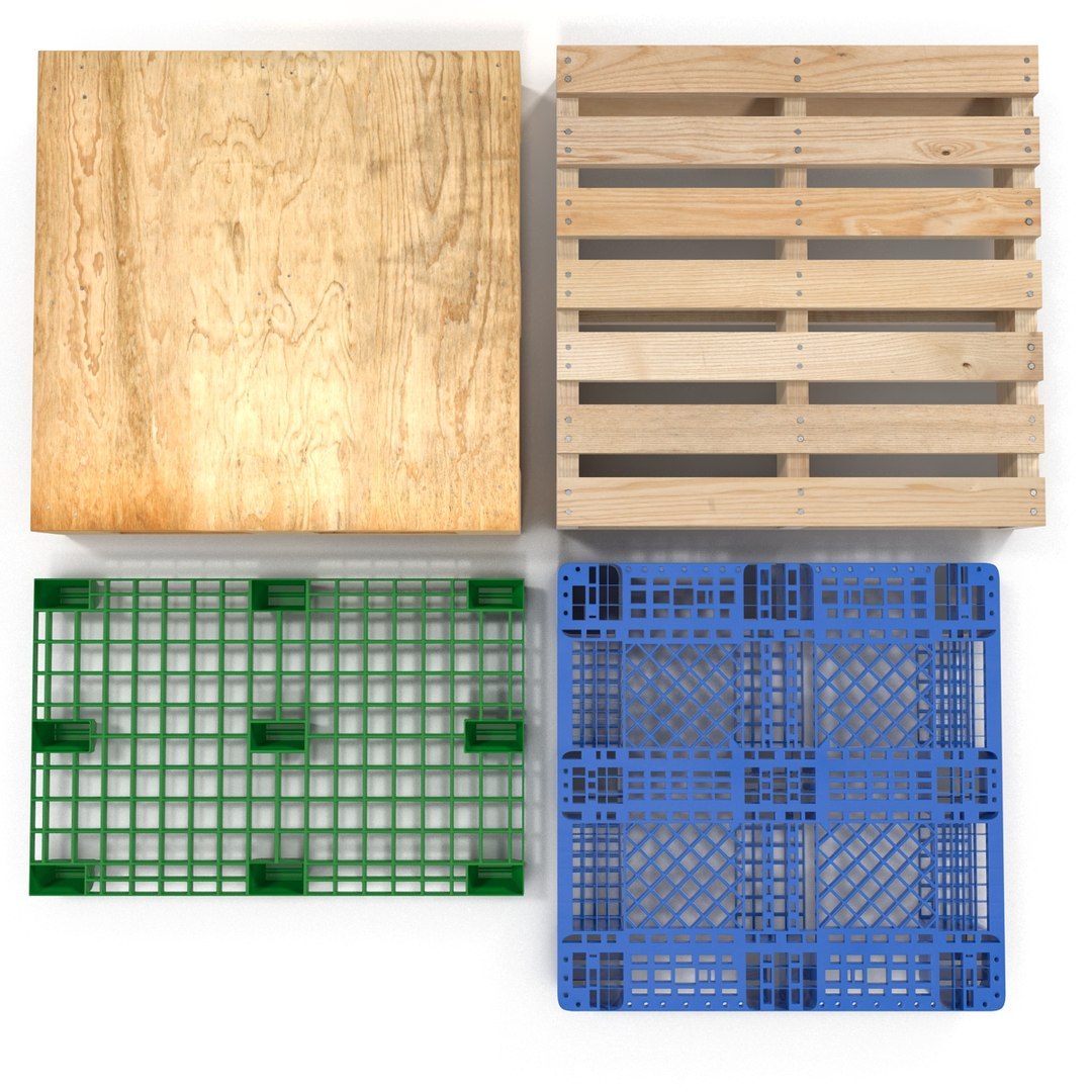 3d model pallets set modeled