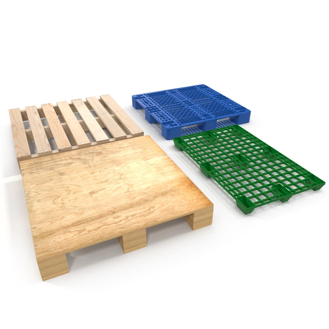 3d model pallets set modeled