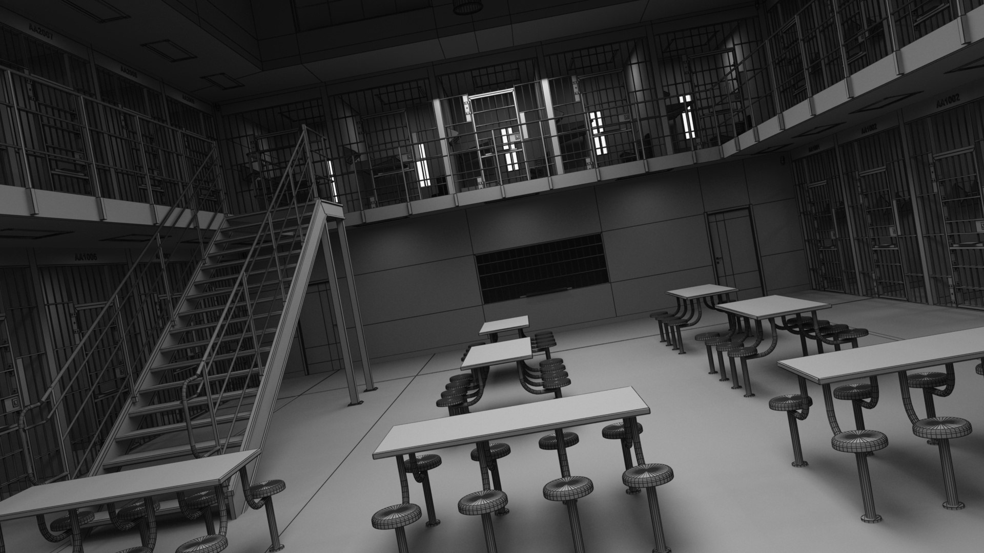 3D Prison Architecture Jail - TurboSquid 1432307