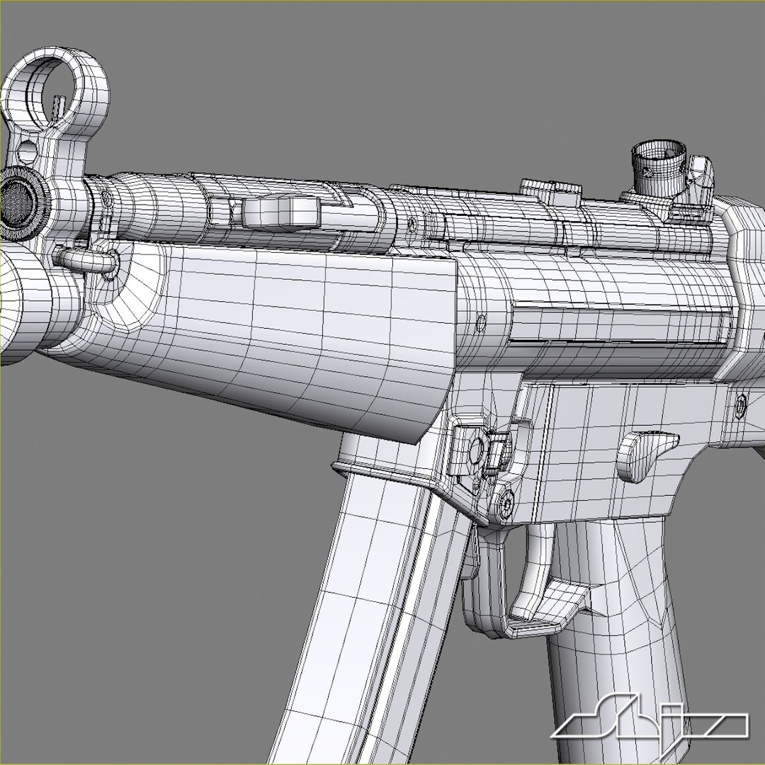 mp5 weapon 3d max