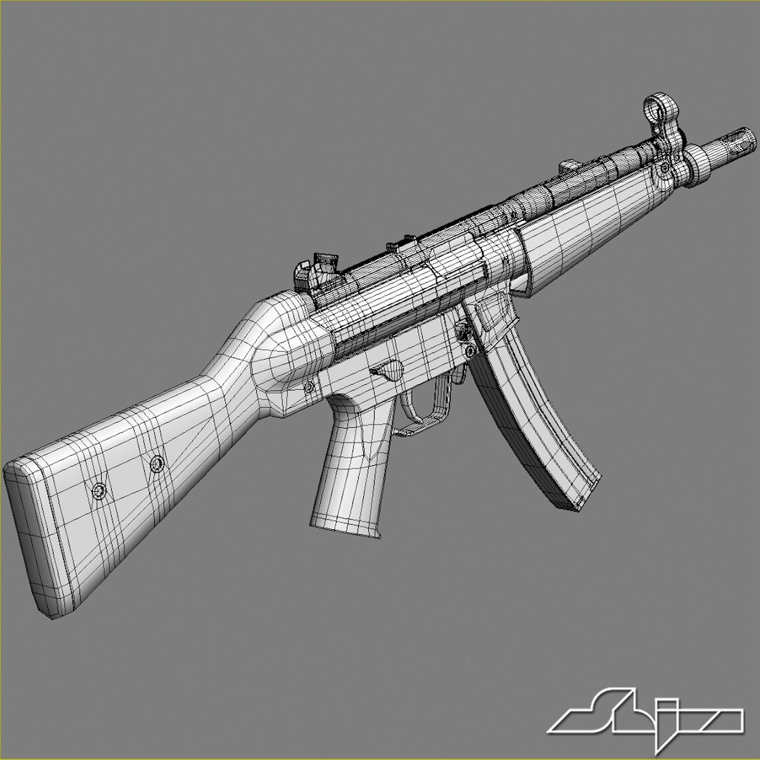 mp5 weapon 3d max