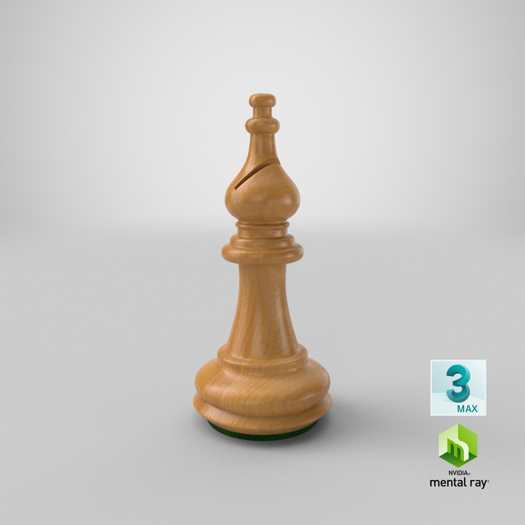 3D Wooden Chess Bishop - TurboSquid 1344689