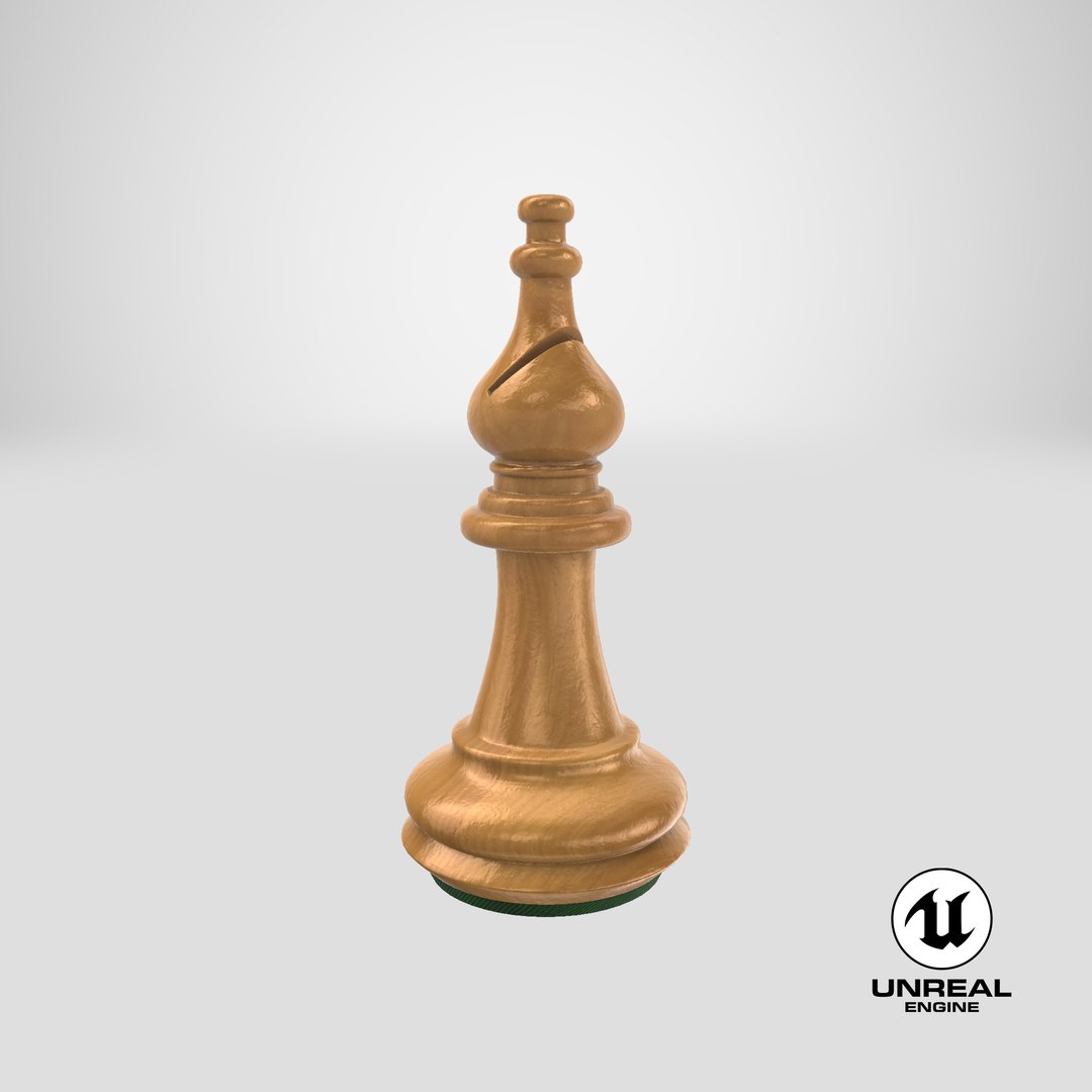 3D Wooden Chess Bishop - TurboSquid 1344689