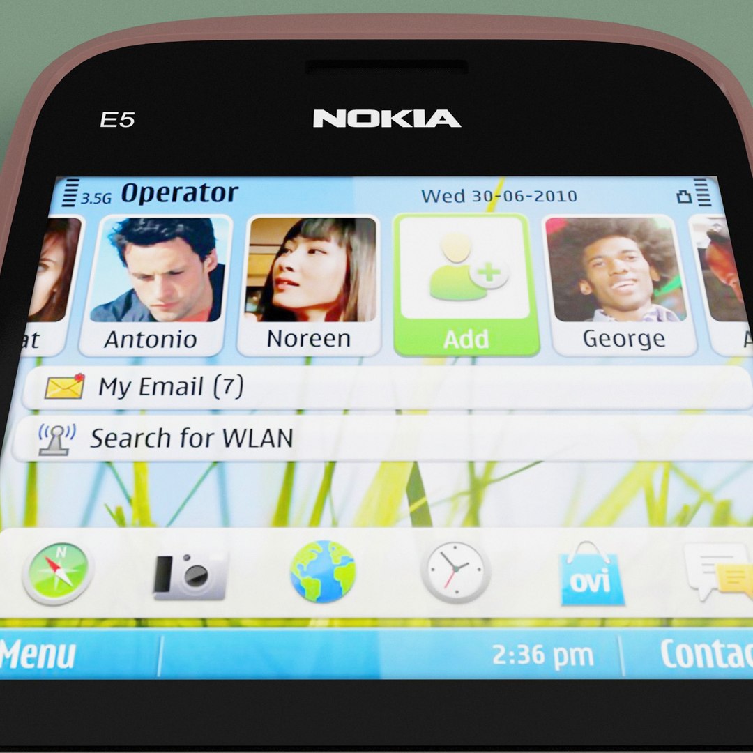 3d Nokia E5 00 Brown Model