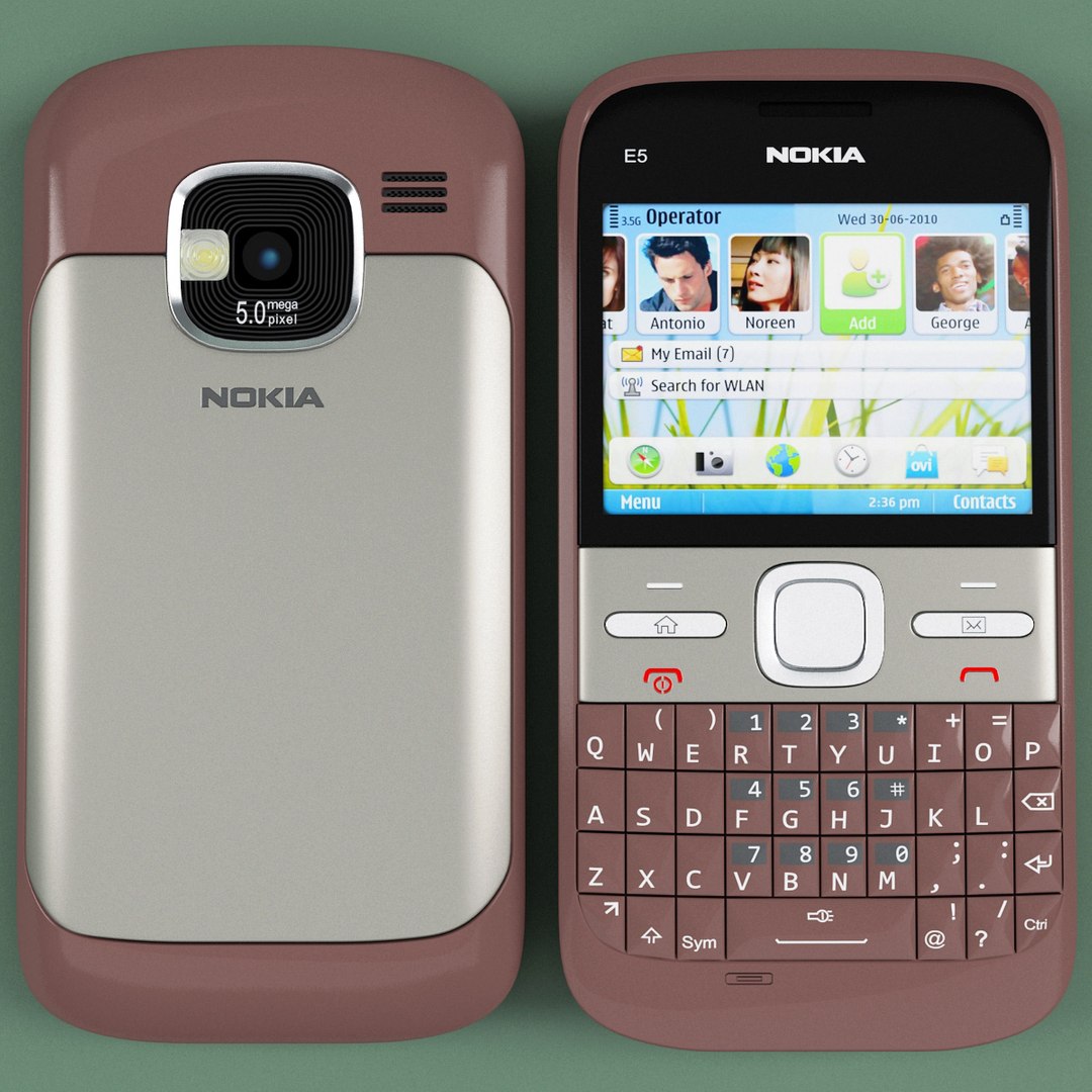 3d Nokia E5 00 Brown Model