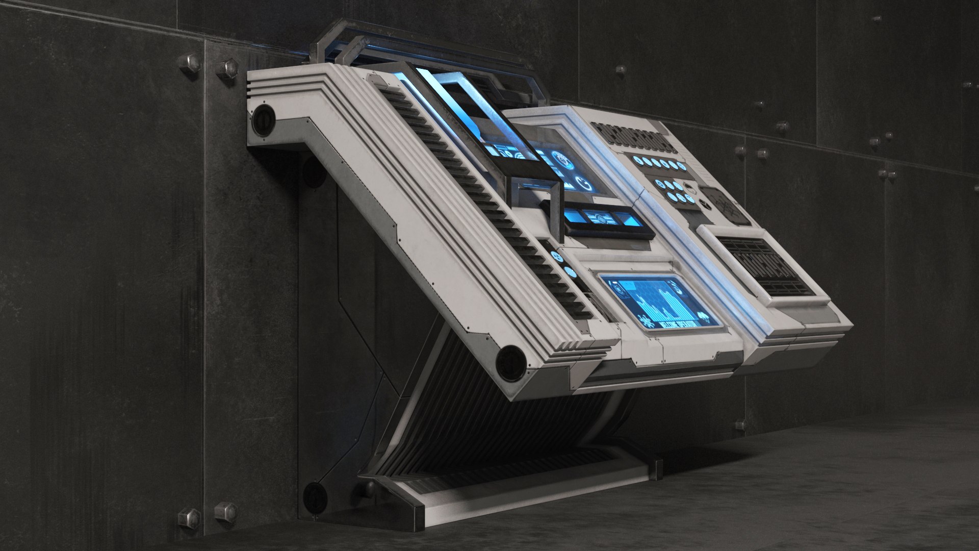 Sci Fi Control Panel Table 3D Model - TurboSquid 2028333