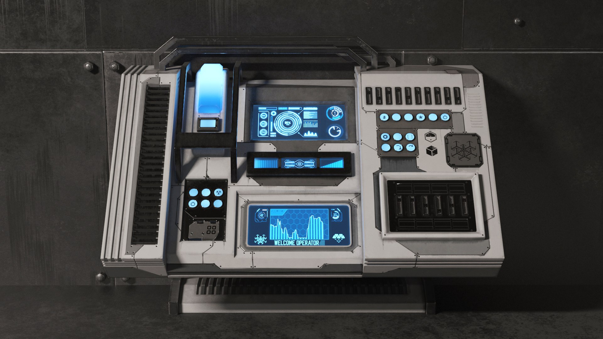 Sci Fi Control Panel Table 3D model - TurboSquid 2028333