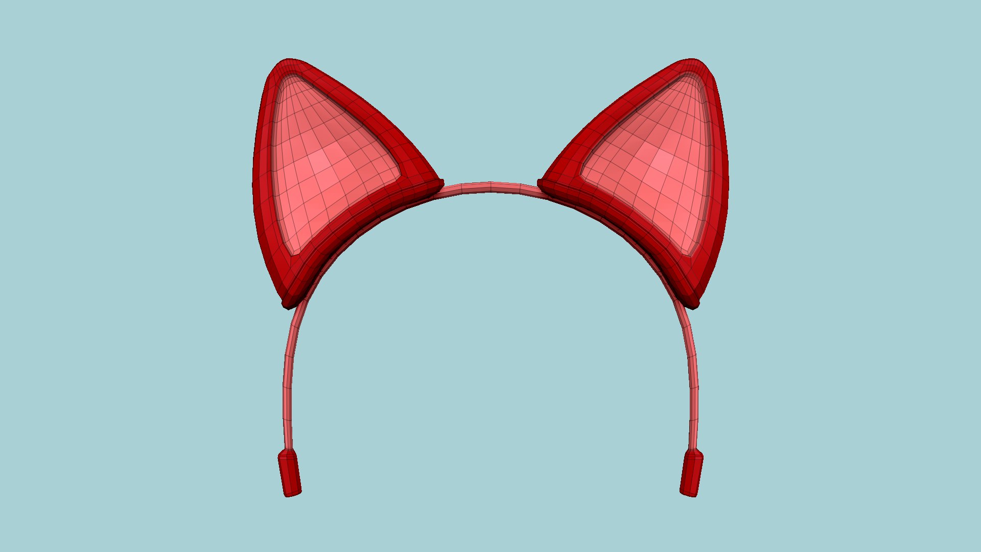 Furry Ears Tiara B10 Red - Headband Character Design Model - TurboSquid ...