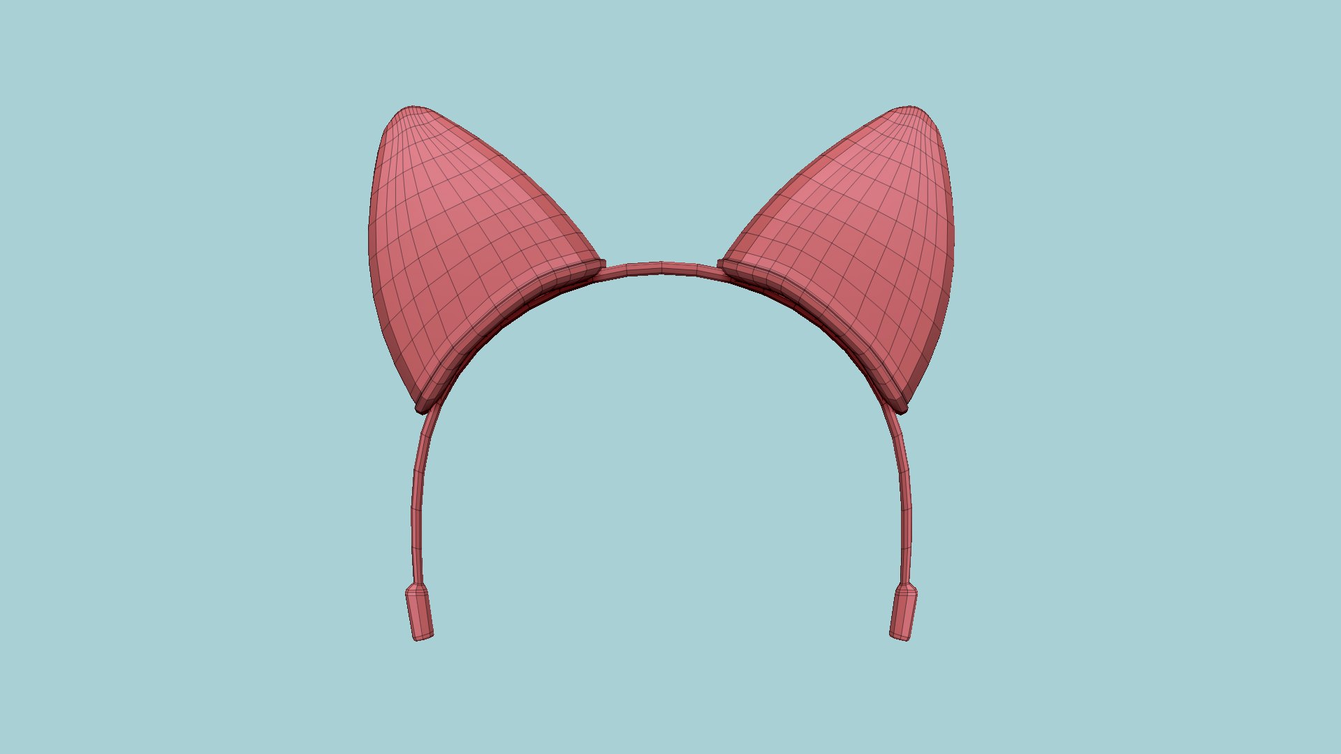 Furry Ears Tiara B10 Red - Headband Character Design Model - TurboSquid ...