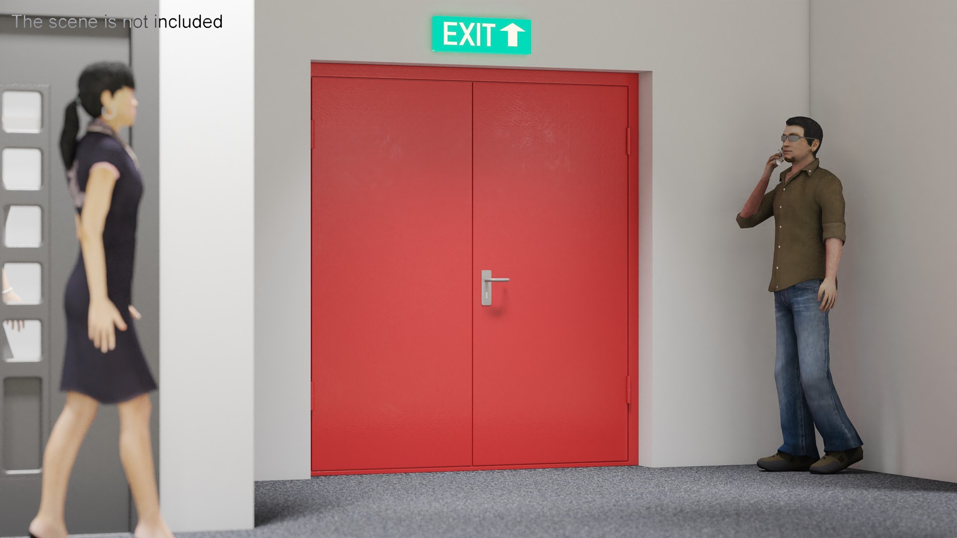 3D Emergency Exit Doors - TurboSquid 2051172