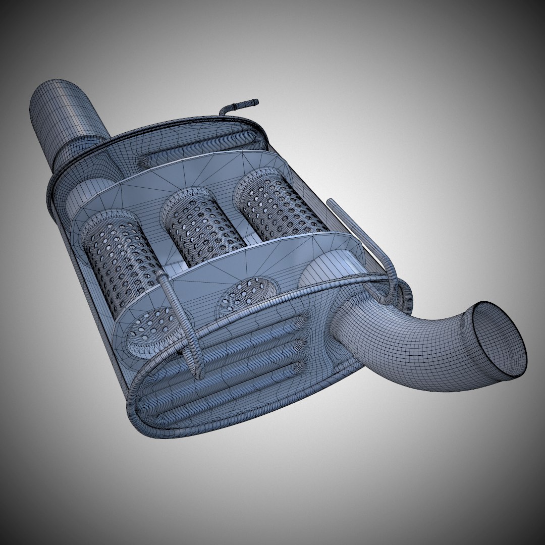3d stock muffler model