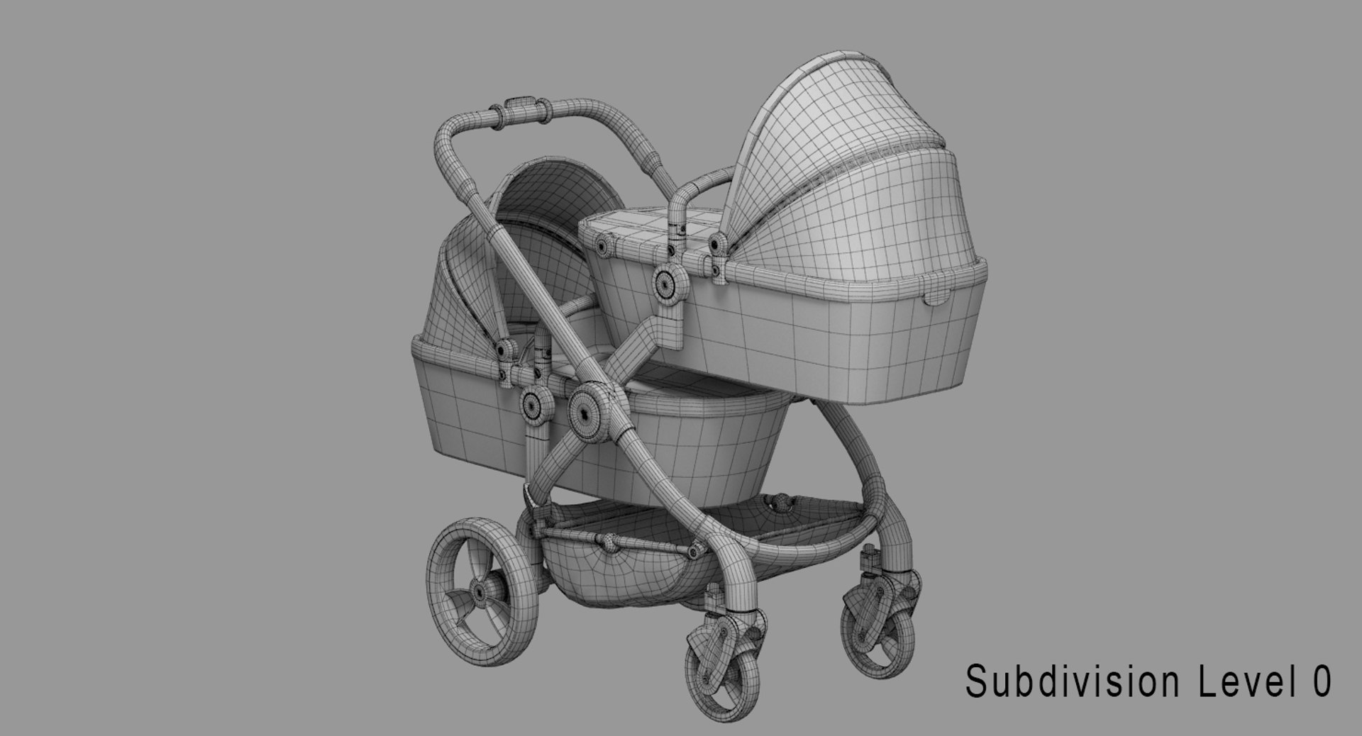 3D Icandy Peach Twin Carrycot - TurboSquid 1410469