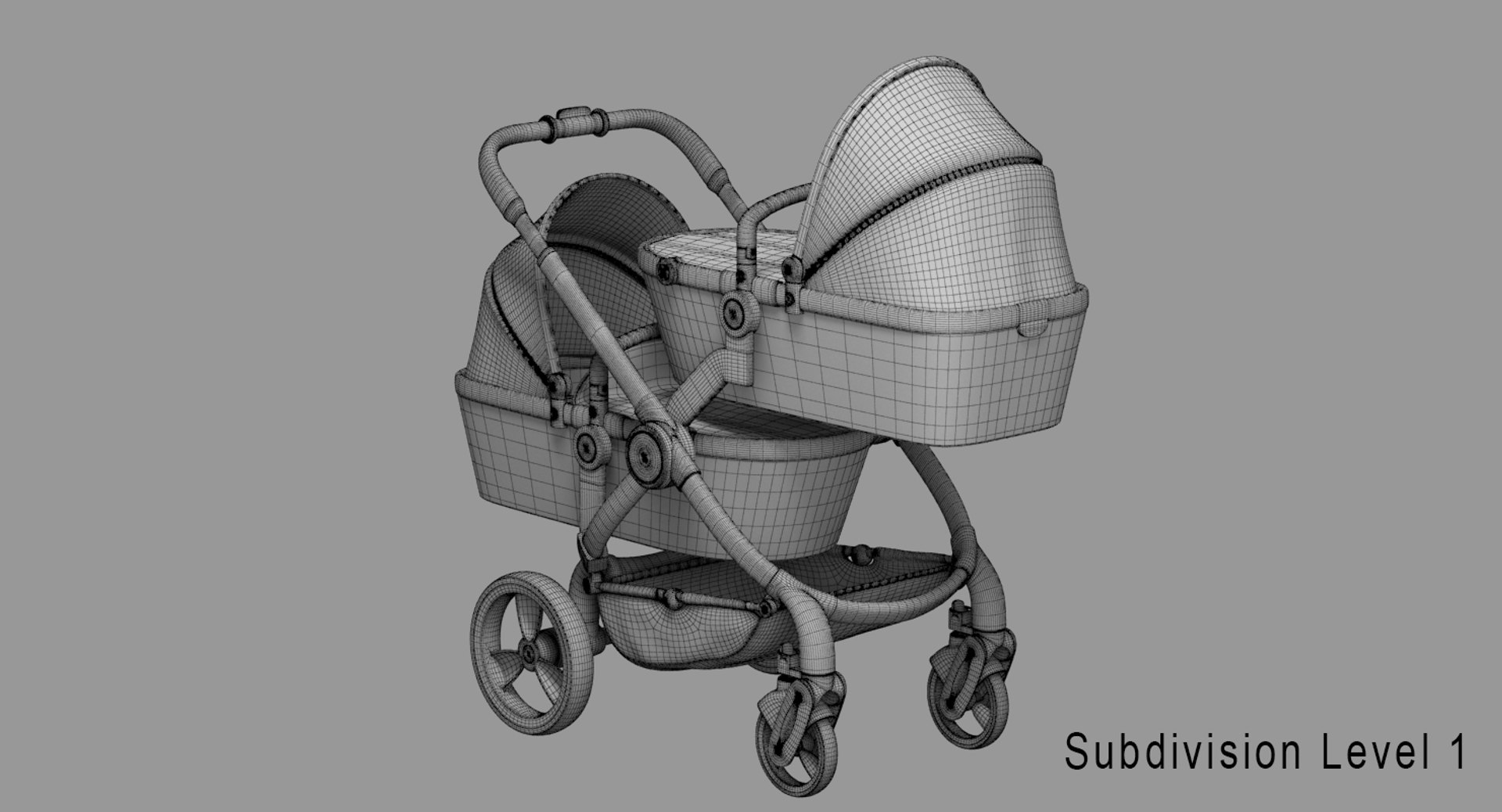 3D Icandy Peach Twin Carrycot - TurboSquid 1410469