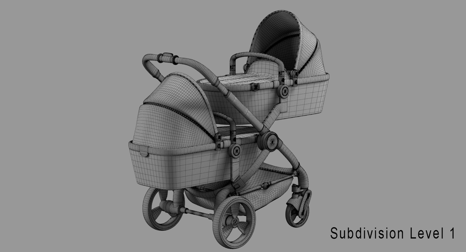 3D Icandy Peach Twin Carrycot - TurboSquid 1410469