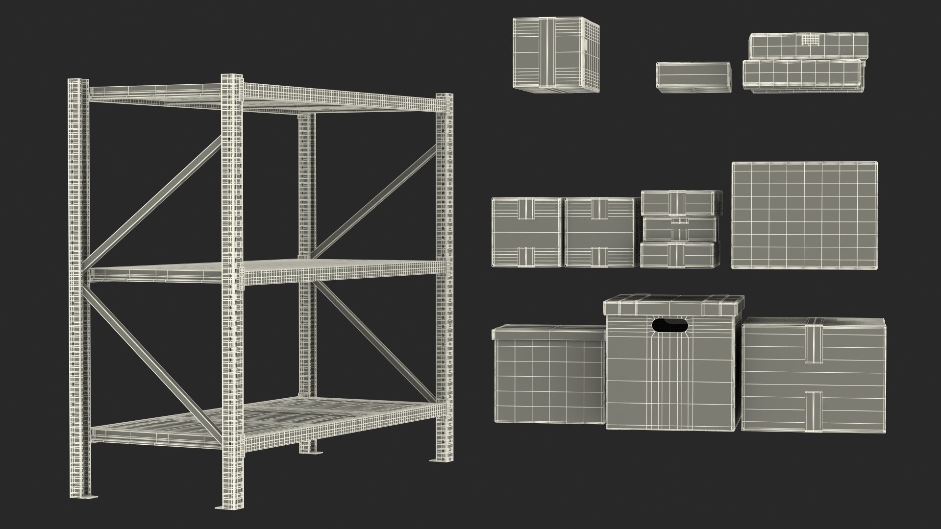 Warehouse Rack with Boxes 3D - TurboSquid 1980707